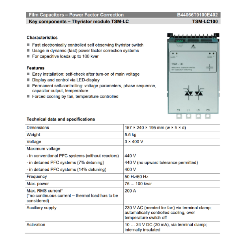 Thyristor Modules-TSM – LC, 100 kVAr – ITM Co.,Ltd.